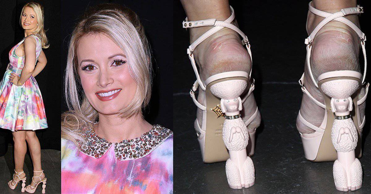 Holly Madisons Crusty Cracked Feet In Poodle Shoes Need A Pedicure