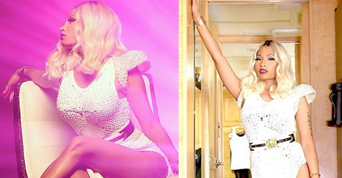 Nicki Minaj's Lace Booties in I Wanna Be With You Music Video