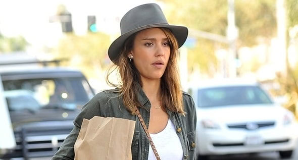 Jessica Alba Elevates Pumpkin Patch Chic in Army Green Jacket, Ankle ...