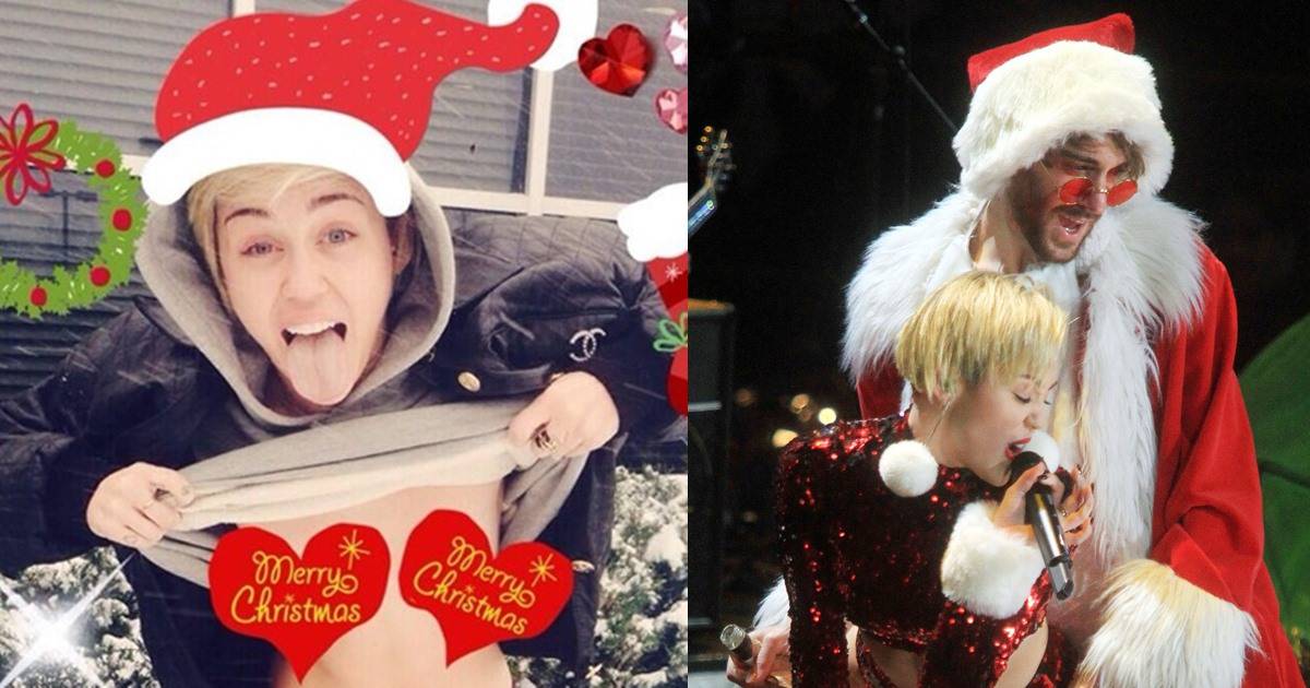 Miley Cyrus Twerks Santa in a Red Sequined Bodysuit at 2013 Jingle Ball