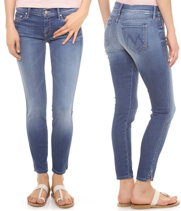 Kelly Brook Rocks Double Denim in Button-Down and Cropped Jeans