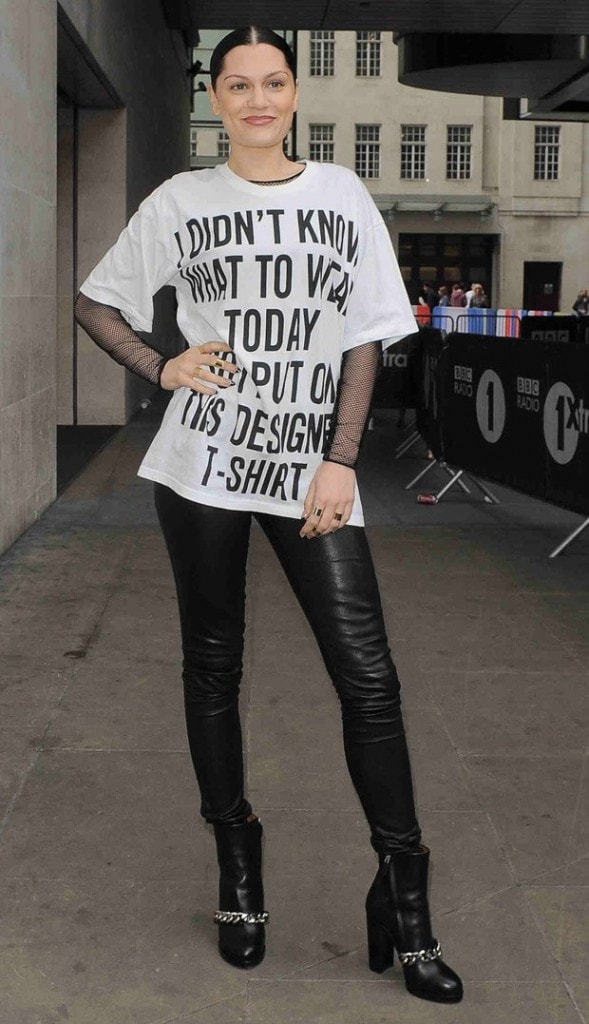 Jessie J Puts On ‘I Don’t Know What to Wear Today’ T-Shirt