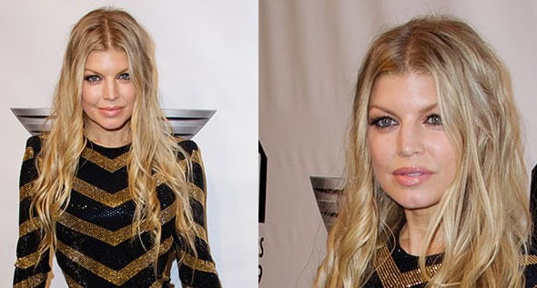 Fergie Stuns in Balmain Mini Dress and Bold Razor Sandals at the 2014 ...
