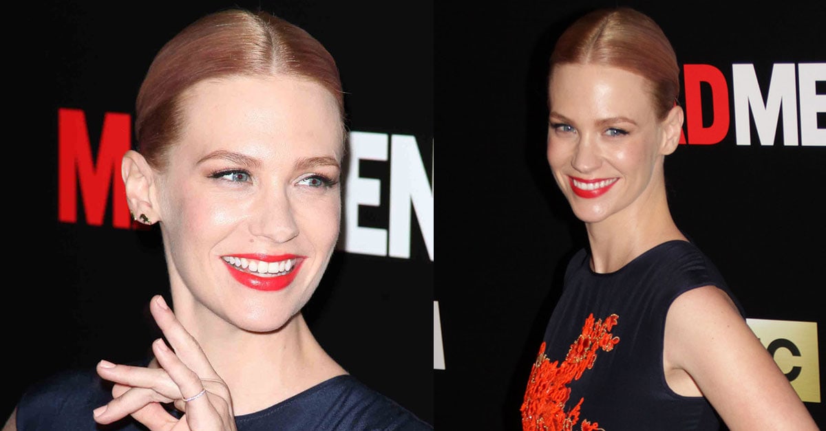 January Jones Wows in Navy Preen Dress and Bold Pink Hair at MoMA’s Mad ...