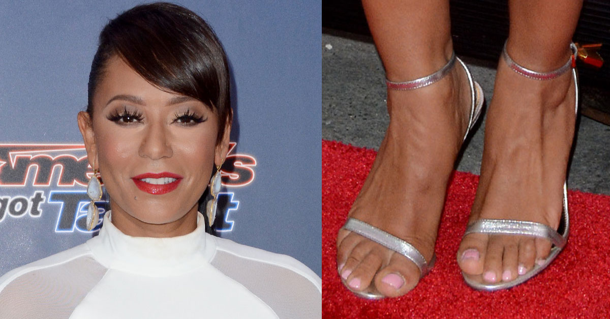 Mel B Highlights Sexy Feet With Long Ponytail and Side-Swept Bangs