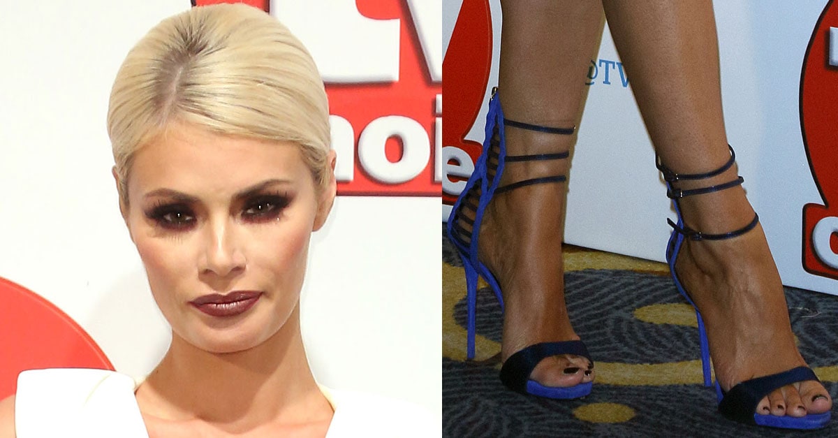 Chloe Sims Wows in White AQ/AQ Midi Dress and Bold Blue Giuseppe ...