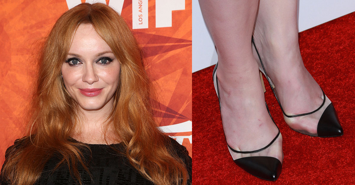 Christina Hendricks With Loose Waves in Demure Christian Siriano Dress