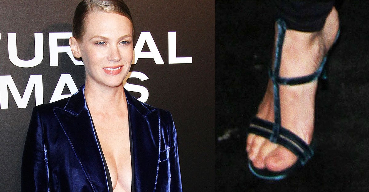 January Jones Flaunts Bold Velvet Look with Barely-There Makeup at LA ...