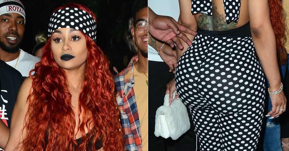 Braless Blac Chyna Shows Off Her Booty in Polka Dot Ruffle Pants