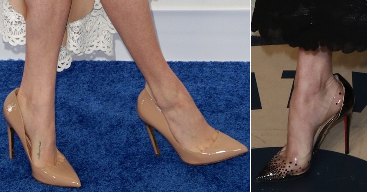 Amanda Seyfried's Super Sexy High Heel Toe Cleavage In Nude Pumps