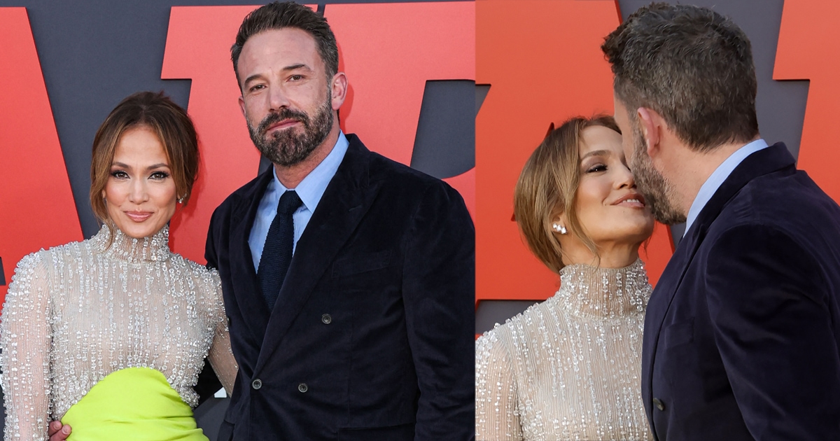 Jennifer Lopez Shines in Sheer Crystal & Neon Gown at Air Premiere—Ben ...