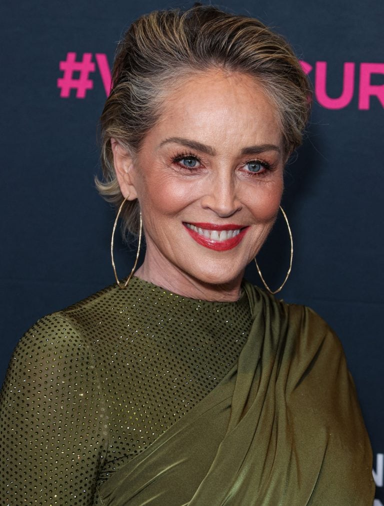 Sharon Stone Shines Bright in Rhinestoned Green Dress at WCRF’s ...