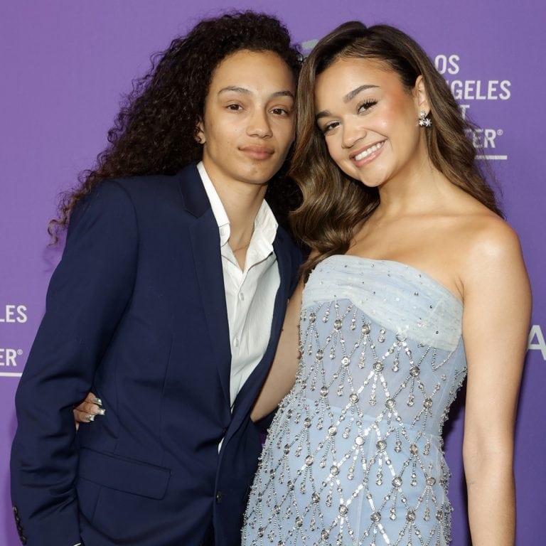 Madison Bailey Turns Heads in Mermaid Dress and Casadei Heels at LGBT Gala