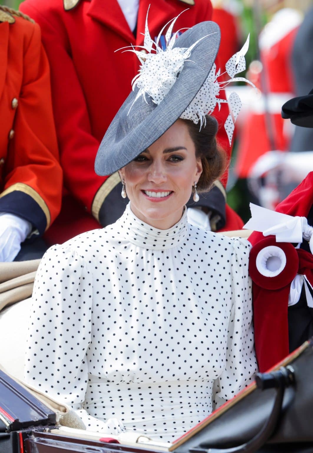 Kate Middleton Radiates Charm in White Polka Dot Alessandra Rich Dress ...