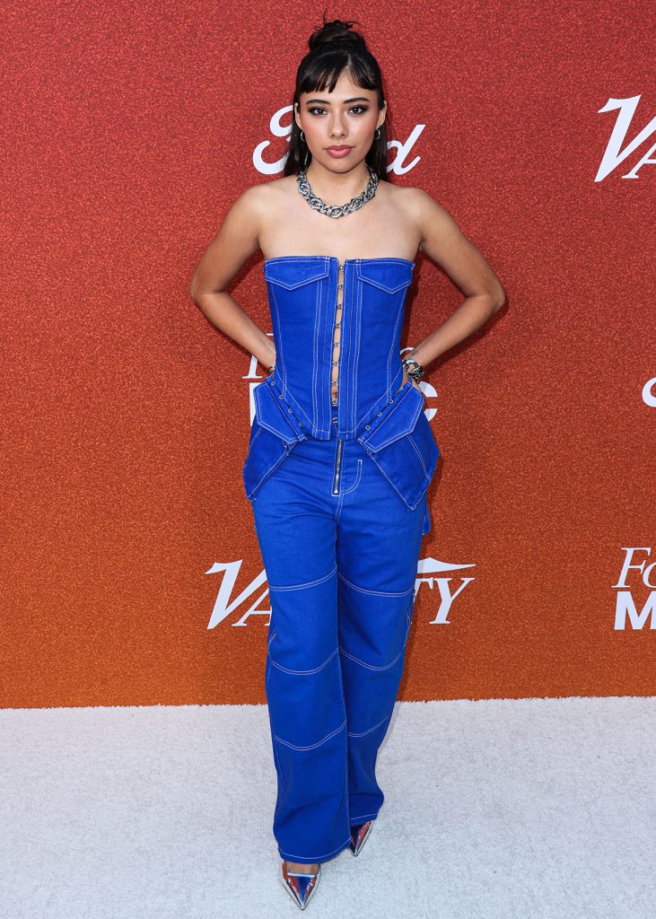 Xochitl Gomez Reinvents the Canadian Tuxedo in Dion Lee Corset and ...