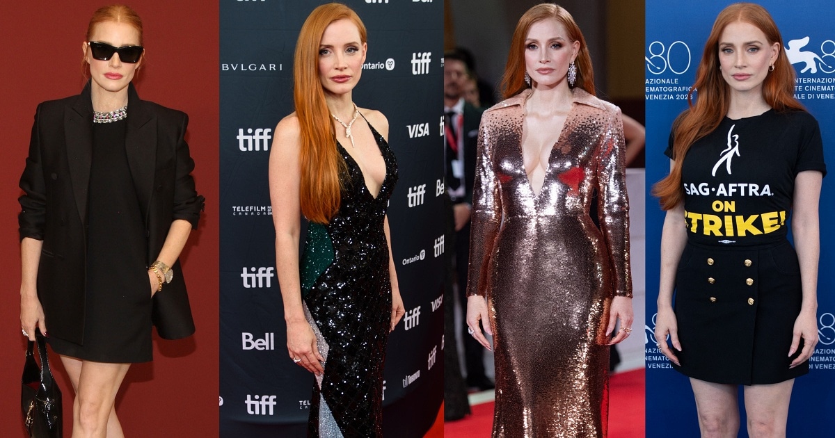 Jessica Chastain Wows in Black Minidress at Gucci Fashion Show After ...