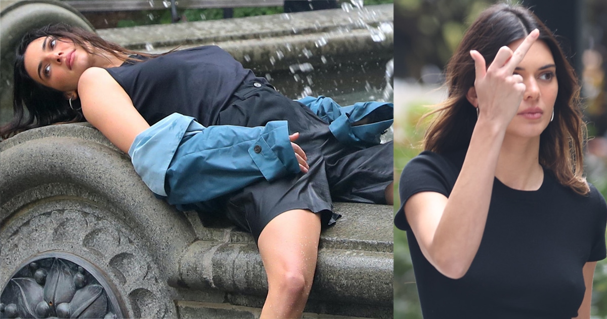 Kendall Jenner Makes a Splash in a New York City Public Fountain for Calvin Klein Photoshoot