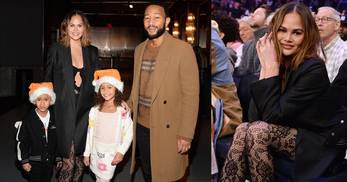 Courtside Couture: Chrissy Teigen Stuns in Lingerie and Crystal Jimmy ...