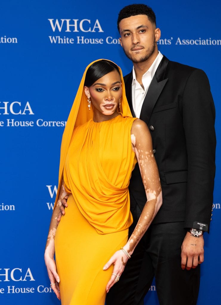 Winnie Harlow Cheers on Boyfriend Kyle Kuzma in Festive Monochromatic ...