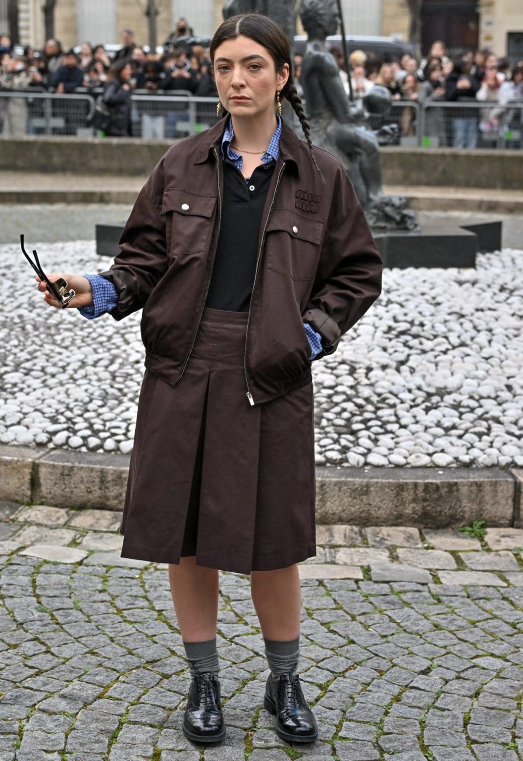 Lorde Exudes School Girl Vibes in Rare Public Appearance at Miu Miu ...