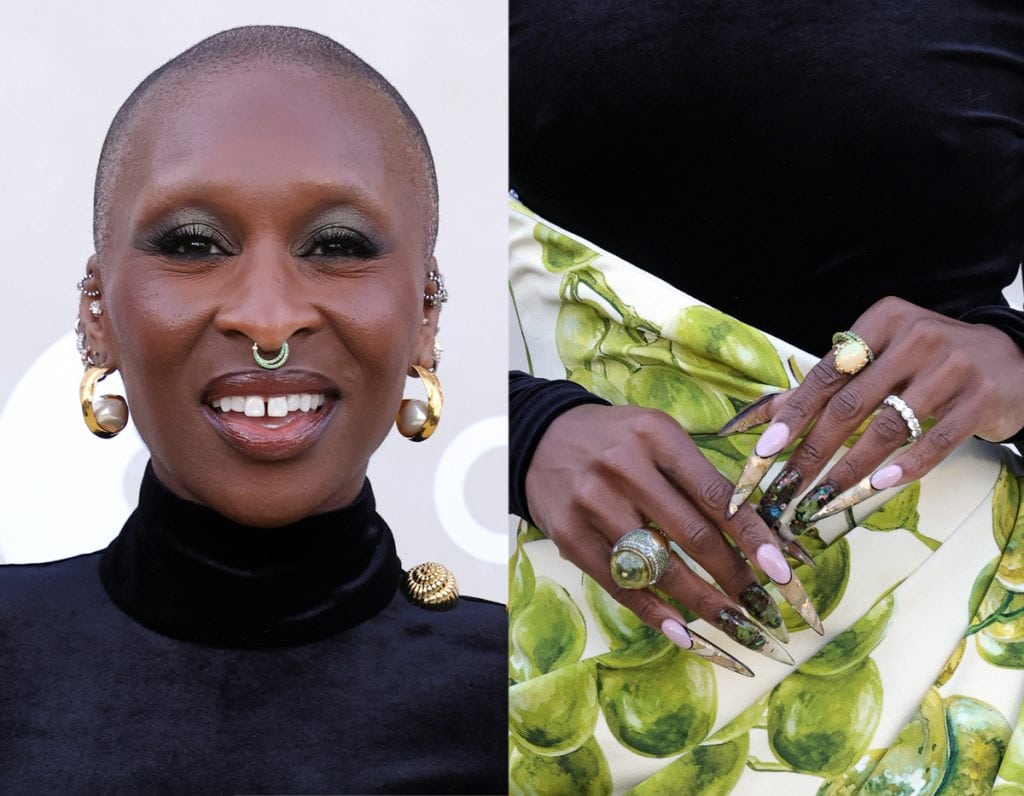 Cynthia Erivo Stuns in Grape-Printed Balmain Gown at 2024 Gold Gala