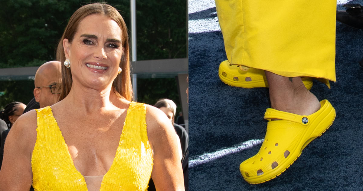 Brooke Shields' Bold Fashion Choice: Yellow Gown and Crocs at the Tonys