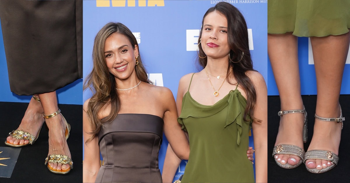Honor Warren Towers Over Mom Jessica Alba in Sparkling Heels at Evita ...