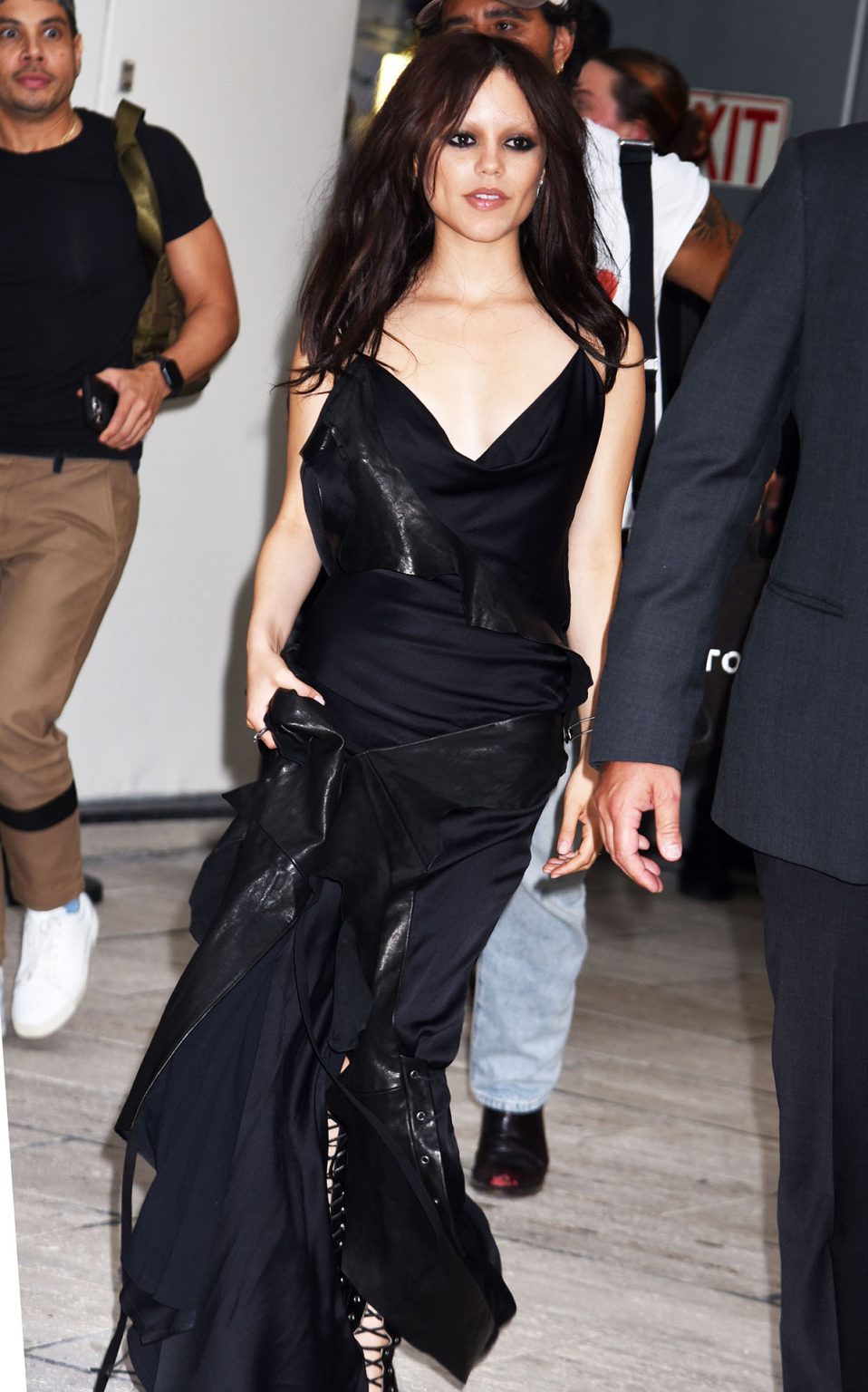 Jenna Ortega Serves Gothic Glam in Ann Demeulemeester and Christian Louboutin Shoes