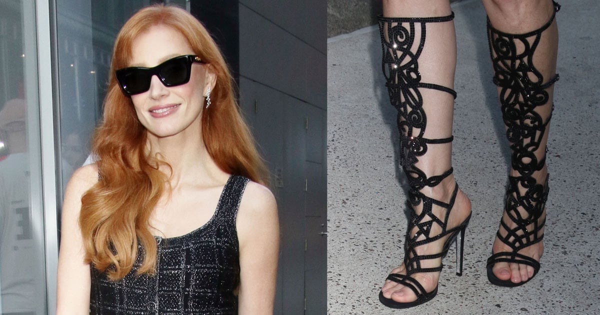 Jessica Chastain Turns Heads in Sparkling Gucci LBD and Statement René ...
