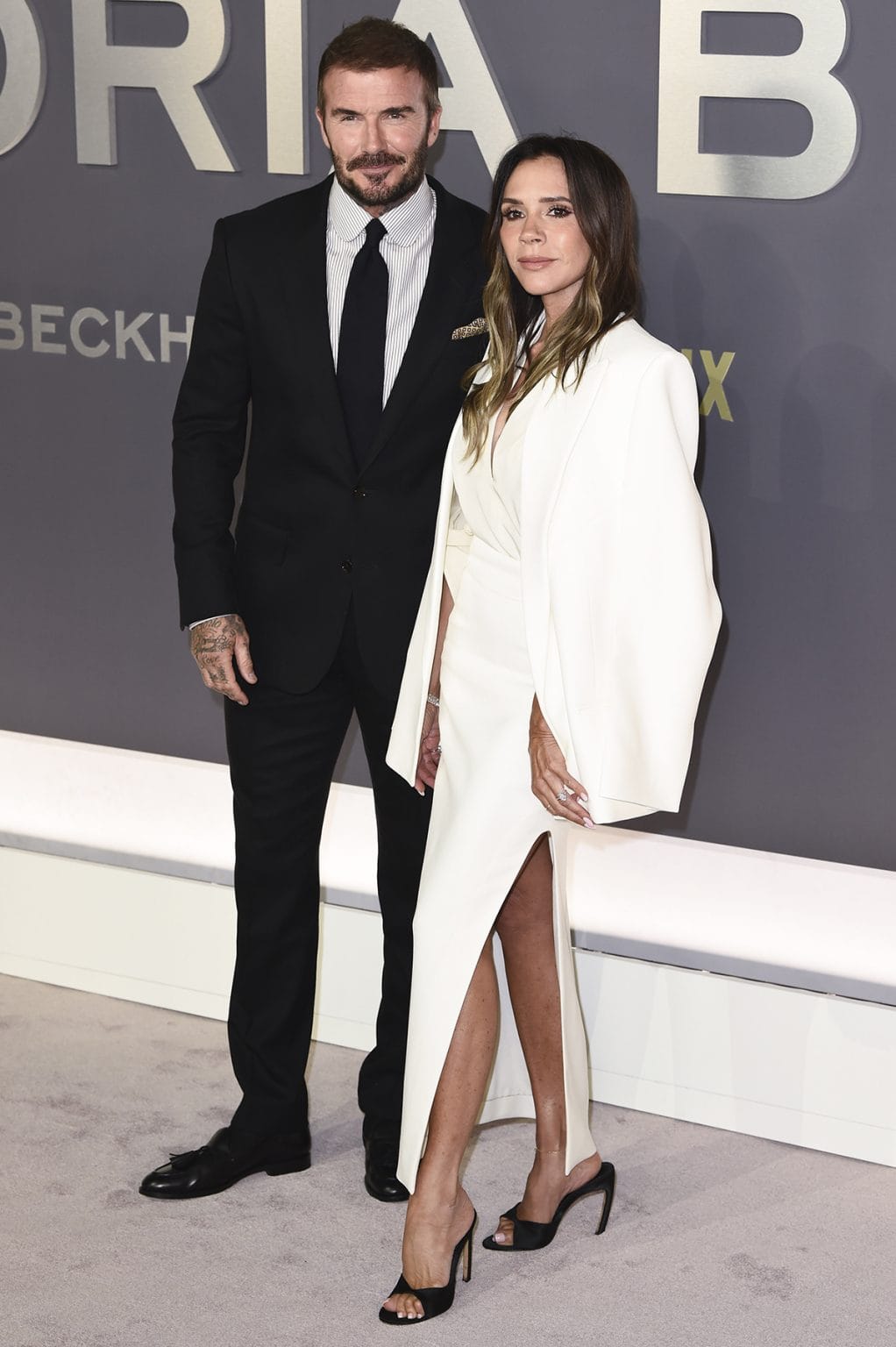 Victoria Beckham Showcases Her Own Label in All-White Look and Harlow ...